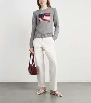 Polo Ralph Lauren Cotton American Flag Knit Sweater