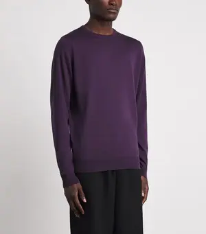 John Smedley Extra Fine Merino Wool Lundy Sweater - Purple