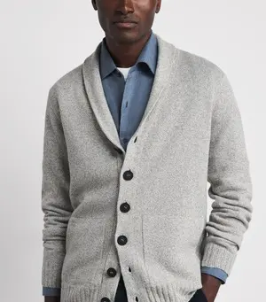 John Smedley Rockford Shawl Collar Cardigan - Grey