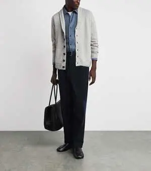 John Smedley Rockford Shawl Collar Cardigan - Grey