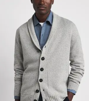 John Smedley Rockford Shawl Collar Cardigan - Grey