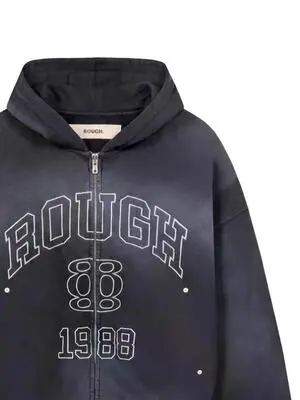 ROUGH. Logo-print Zip-up Hoodie