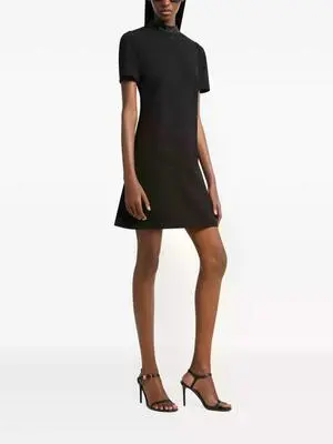 COURREGES A-line Mini Dress With Vinyl Collar - Black