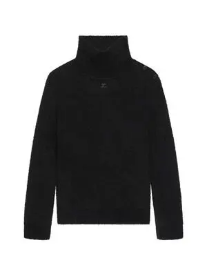 COURREGES Bouclé-knit Button-detail Sweater