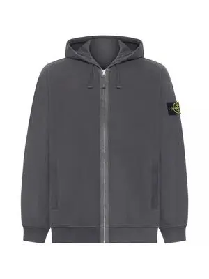 Stone Island Logo-patch Zip-up Hoodie - Grey