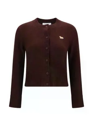 Maison Kitsuné Baby Fox-patch Fitted Cardigan - Brown