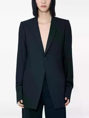 Rick Owens Single-breasted Buttoned Blazer - Black