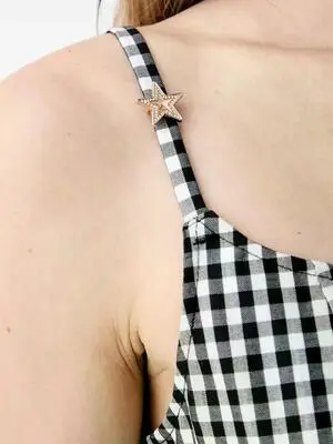 Guess Gingham-check Star-patch Top