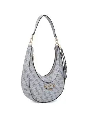Guess Lindsey Logo-print Crescent Shoulder Bag - Grey