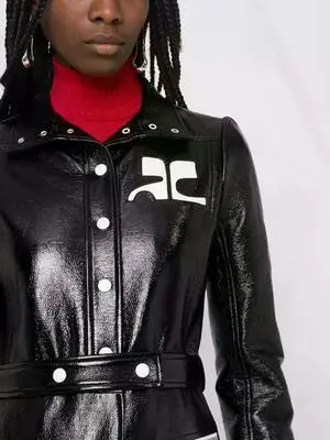 COURREGES Vinyl Logo Appliqué Trench Coat
