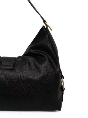 Guess Large Camden Logo-plaque Pebbled Shoulder Bag - Black