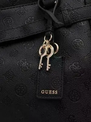 Guess Monogram-debossed Key-charm Tote Bag