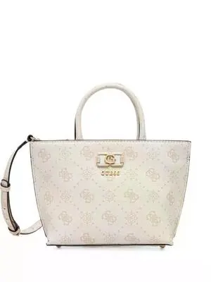 Guess Emelie Logo-print Monogram-pattern Tote Bag - Neutrals