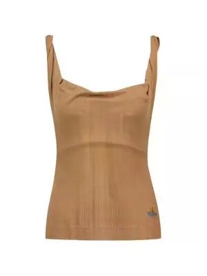 VIVIENNE WESTWOOD Anna Ribbed-knit Top - Neutrals