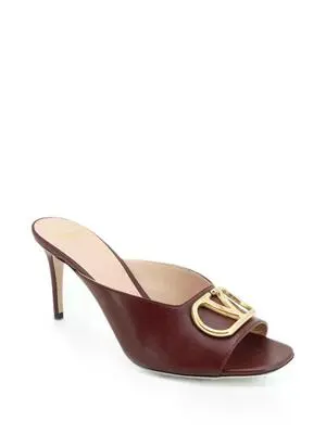 Valentino Garavani Vlogo Signature Open Toe Stiletto Sandals - Brown