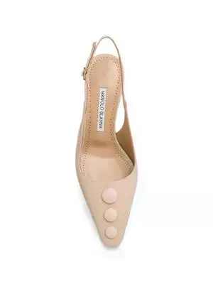 Manolo Blahnik Button-detail Slingback Pumps