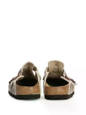 BIRKENSTOCK Boston Animalier Print Suede Mules
