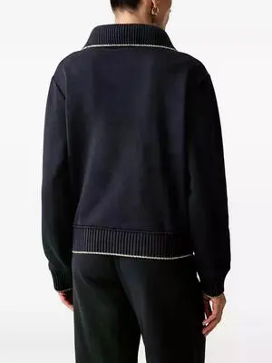 Guess Embroidered Logo Jumper With Ribbed Collar