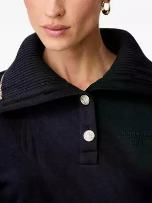 Guess Embroidered Logo Jumper With Ribbed Collar