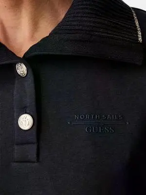 Guess Embroidered Logo Jumper With Ribbed Collar