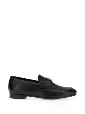 Valentino Garavani Vlogo Signature Leather Loafers - Black