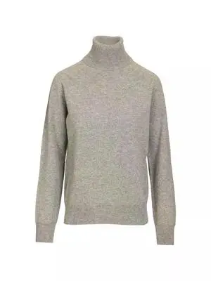 Emporio Armani Logo-embroidered Roll-neck Sweater - Grey