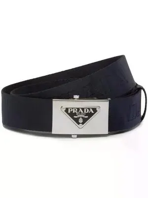 Prada Triangle-logo Woven Belt