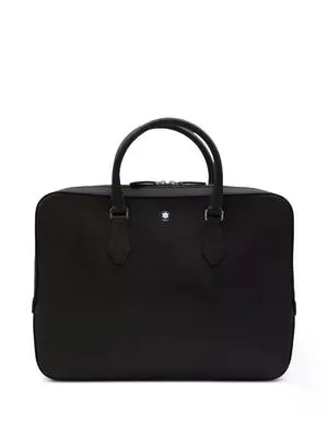 Montblanc Crosshatch-leather Briefcase - Brown