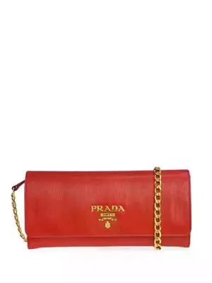 Prada 1990-2000s Wallet On Chain Shoulder Bag - Red