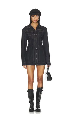 Lioness Rider Denim Mini Dress In . Also - Blue