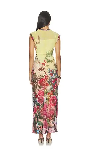 LA FUORI Botanical Symphony Printed Bodycon Dress In . Also