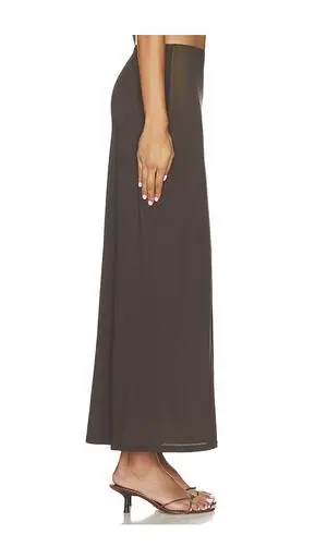LESET Milo Midi Skirt In . Also - Brown