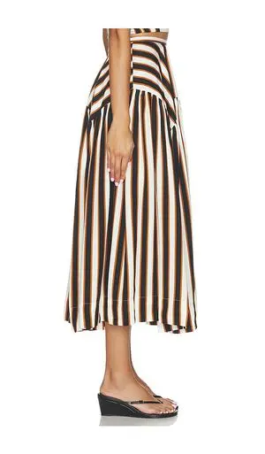 Amanda Uprichard Spencer Midi Skirt In Stripe