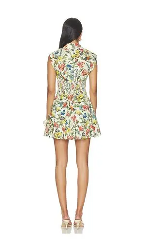 Alice + Olivia Kim Paneled Corset Flared Mini Shirt Dress - Multi