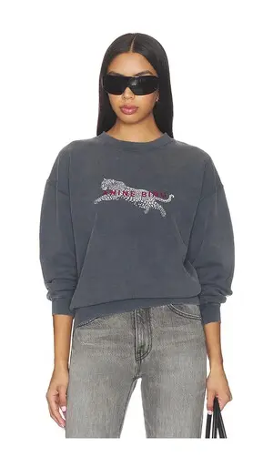 ANINE BING Spencer Sweatshirt Leopard In . Also - Black