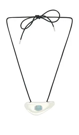 LOREN STEWART Modernist Cord Pendant Necklace - Metallic Silver