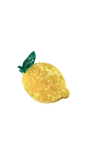SOLAR ECLIPSE Hand-painted Lemon Fruit Claw Hair Clip - Multi