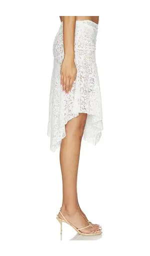SNDYS. Lace Midi Skirt With Asymmetric Hem