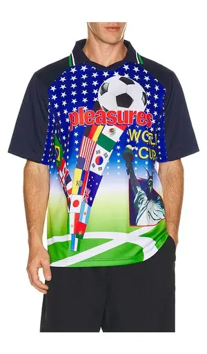 PLEASURES Flags Jersey In . Also - Blue