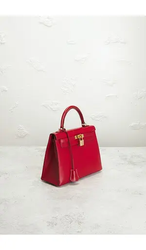 FWRD RENEW Hermes Box Kelly 25 Handbag - Red