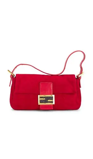 FWRD RENEW Fendi Suede Baguette Shoulder Bag