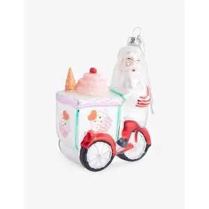 SELFRIDGES EDIT Ice Cream Cart Santa Glass Christmas Decoration - One-color