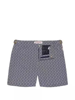 Orlebar Brown Bulldog Portico Jacquard Swim Shorts - Blue