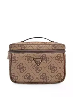 Guess Berta 4g Logo-print Monogram Make Up Bag - Neutrals