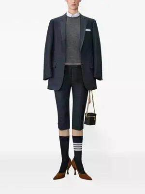 Thom Browne Rwb Stripe Ribbed Knit Sleeveless Top - Grey