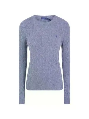 Polo Ralph Lauren Cable-knit Embroidered-logo Sweater - Grey