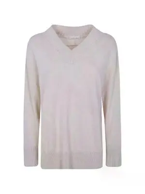 Liviana Conti V-neck Ribbed-trim Sweater - Neutrals
