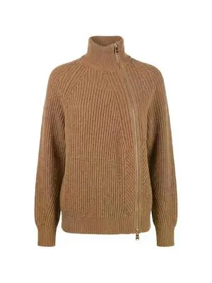 DONDUP Ribbed-knit Asymmetric-zip Cardigan