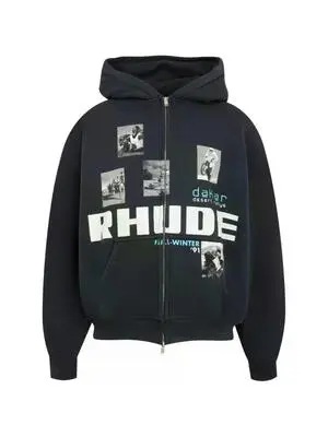 Rhude Chrono Graphic-print Hoodie - Black