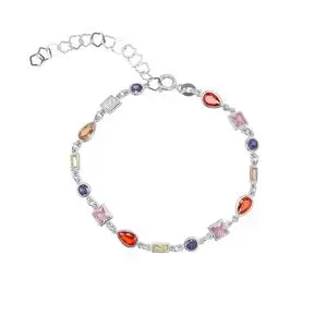SPERO LONDON Multicolour Multi Cut Sterling Bracelet - Silver